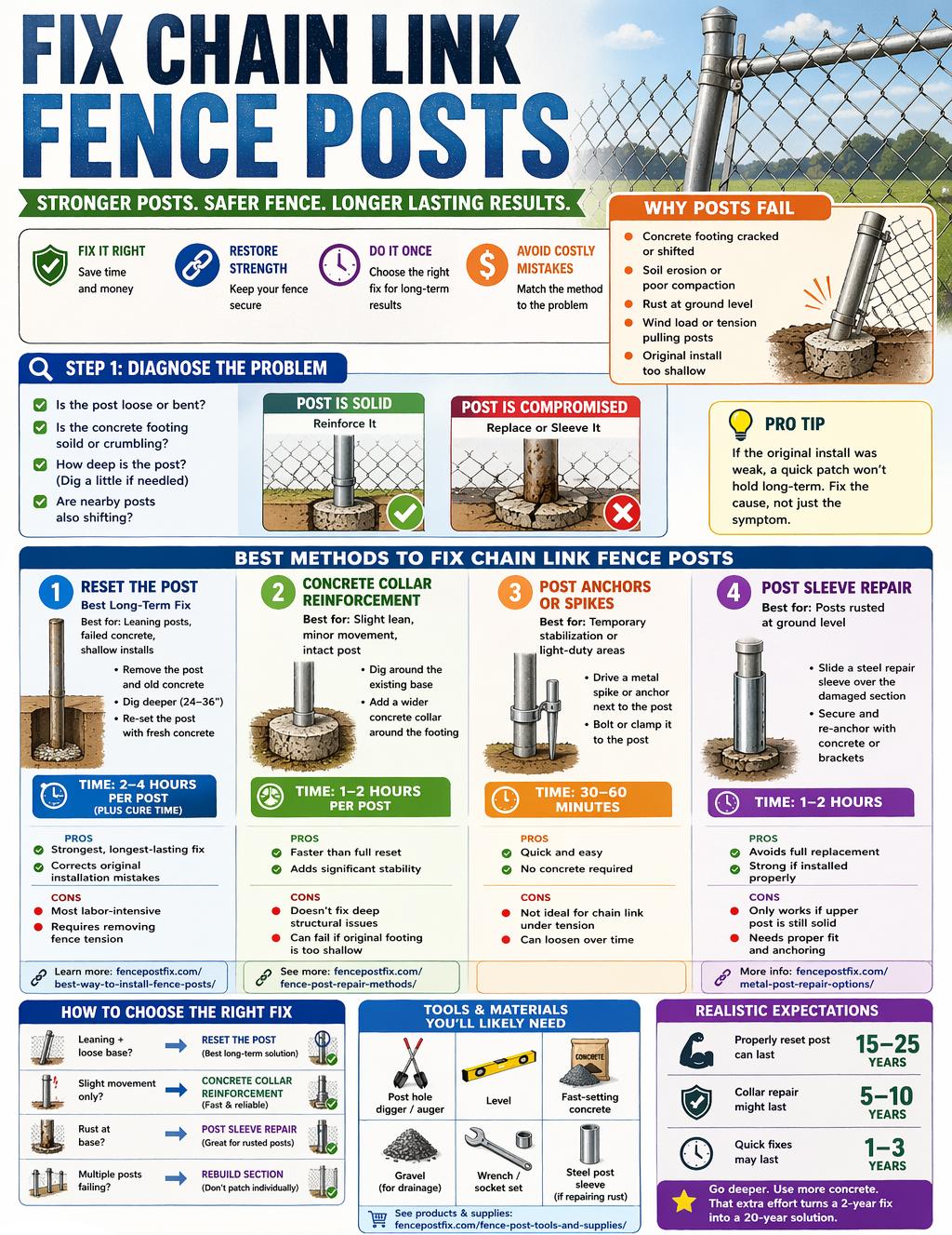 Fix Chain Link Fence Posts: What Actually Works