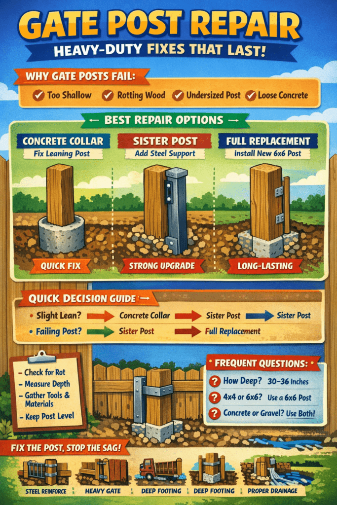 Gate Post Repair: Heavy-Duty Fixes That Last